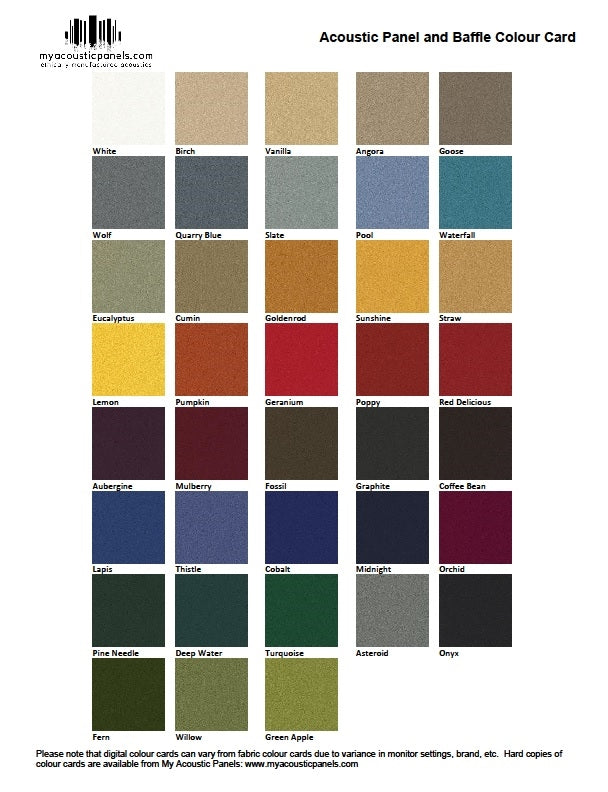 Signature Collection Physical Colour Card – My Acoustic Panels